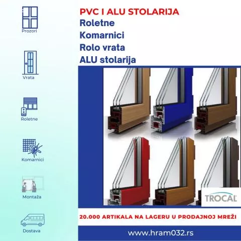 DVOKRILNI PVC PROZORI SA „T” PREČKOM 1800 X 1200 MM