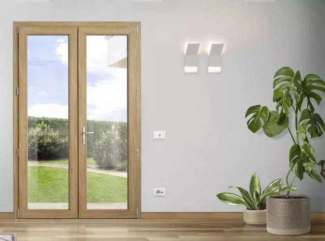 DRVO ALUMINIJUM DVOKRILNA BALKONSKA VRATA 140CM X 220CM