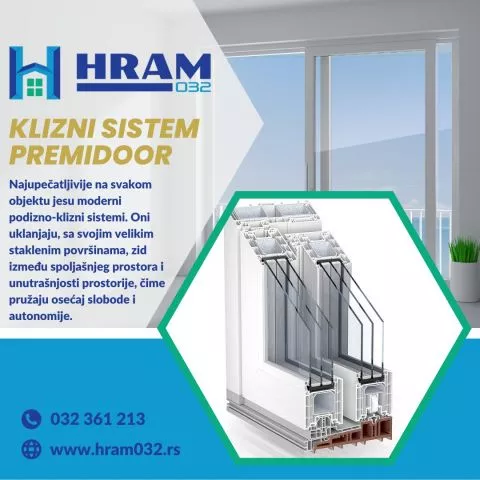 DVOKRILNA PVC BALKONSKA VRATA PREMIUM LINE 1600 X 2100 MM