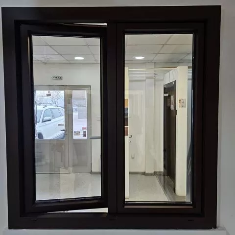 DRVO ALUMINIJUM DVOKRILNI PROZOR SA T PREČKOM 160CM X 100CM