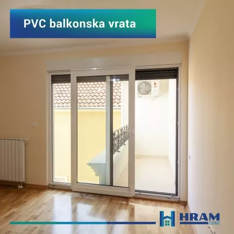 DVOKRILNA PVC BALKONSKA VRATA PREMIUM LINE 1400 X 2100 MM