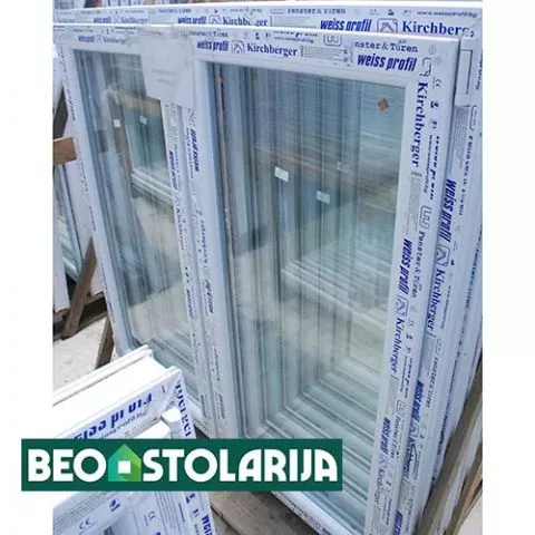 Dvokrilni PVC prozor sa "T" prečkom Beostandard 1600 mm x 1400 mm