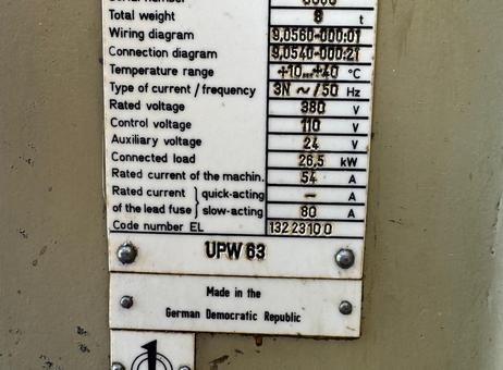 Mašina za valjanje navoja WMW UPW 63 Verified seller