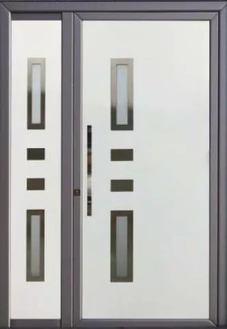 PVC ULAZNA VRATA SA INOX APLIKACIJAMA - MODEL 9