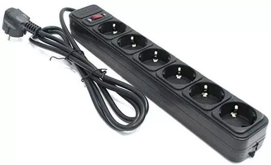 Gembird Power Cube surge protector, 6 sockets, (3x1.5mm) 3500W, 4.5m, black | SPG6-B-15C