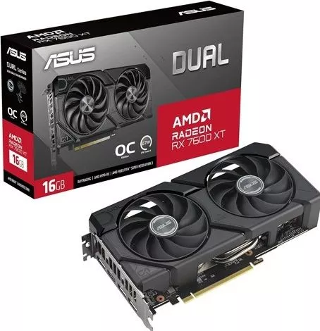 AMD Graphics Cards Dual Radeon RX 7600 XT OC Edition 16GB GDDR6 Grafička karta, 128-bit, PCI Express
