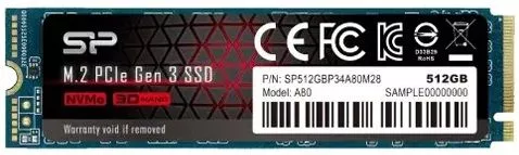 SILICON POWER 512GB P34A80 M.2 PCIE NVME SSD | SP512GBP34A80M28