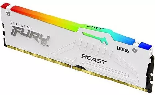 Kingston 32GB (1x32GB) DDR5 6000MT/s CL36 FURY Beast White RGB EXPO memorija | KF560C36BWEA-32