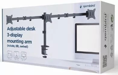 Gembird Podesivi stoni nosač za monitor sa tri ruke,nagib, rotacija, okretanje, 17-27 max.7kg