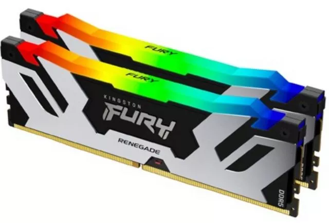 KINGSTON 64GB (2X32GB) DDR5 6400MT/S CL32 FURY RENEGADE SILVER/BLACK RGB XMP DIMM MEMORIJA