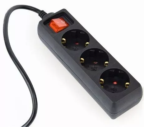 GEMBIRD UPS POWER STRIP, 3 SCHUKO SOCKETS, FUSED SWITCH, 16 A, C14 PLUG, 0.6 M CABLE, BLACK | EG-PSU