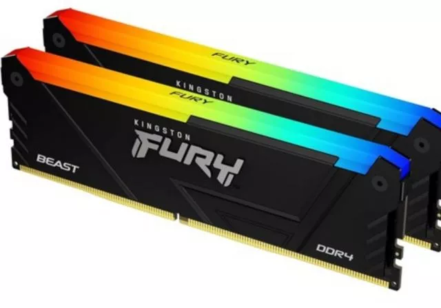 KINGSTON 32GB (2X16GB) DDR4 3600MT/S CL18 FURY BEAST RGB BLACK XMP DIMM MEMORIJA | KF436C18BB2AK2/32
