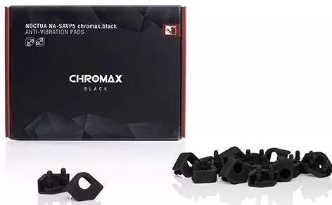 NOCTUA NA-SAVP5 CHROMAX.CRNA - ANTIVIBRACIONE SILIKONSKE PODLOGE ZA VENTILATOR
