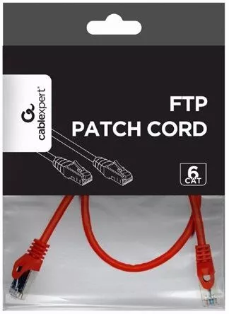 GEMBIRD FTP CAT6 PATCH CORD, RED, 0.5 M | PP6-0.5M/R