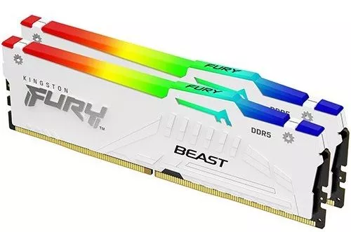 KINGSTON 64GB (2X32GB) DDR5 5200MT/S CL36 FURY BEAST WHITE RGB EXPO MEMORIJA | KF552C36BWEAK2-64
