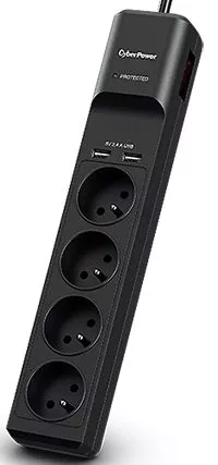 CYBERPOWER PRENAPONSKA ZAŠTITA 2XUSB, 4X SCHUKO 1,8M KABEL | P0420SUD0