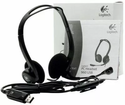 LOGITECH PC 960 STEREO SLUŠALICE SA MIKROFONOM USB 2.4M KABL 100HZ-160KHZ CRNA BOJA