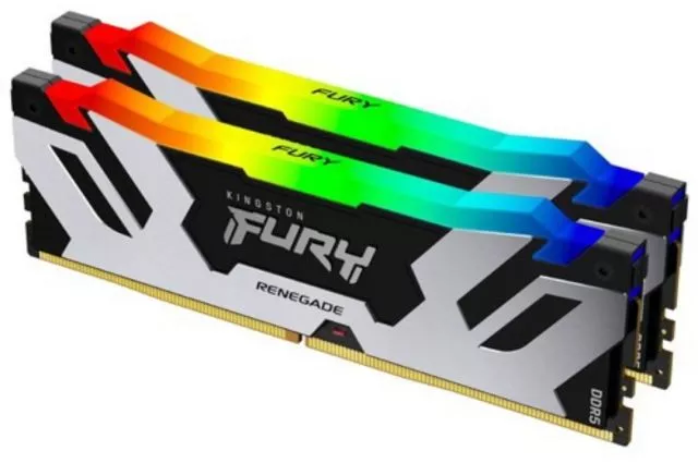 KINGSTON 96GB (2X48GB) DDR5 6400MT/S CL32 FURY RENEGADE SILVER/BLACK RGB XMP DIMM MEMORIJA | KF564C3