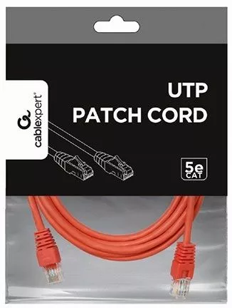 GEMBIRD CAT5E UTP PATCH CORD, RED, 0.25 M | PP12-0.25M/R