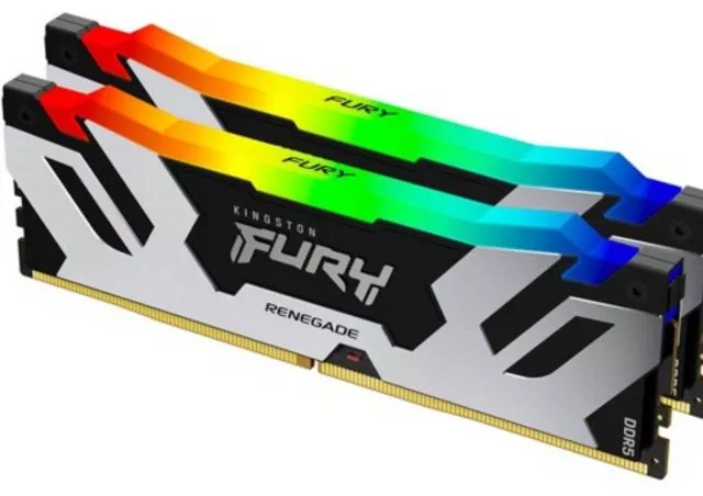 KINGSTON 32GB (2X16GB) DDR5 8000MT/S CL38 FURY RENEGADE SILVER/BLACK RGB XMP DIMM MEMORIJA