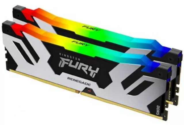 KINGSTON 32GB (2X16GB) DDR5 7600MT/S CL38 FURY RENEGADE SILVER/BLACK RGB XMP DIMM MEMORIJA | KF576C3