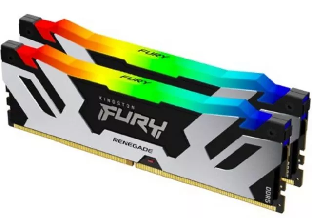 KINGSTON 32GB (2X16GB) DDR5 7600MT/S CL38 FURY RENEGADE SILVER/BLACK RGB XMP DIMM MEMORIJA