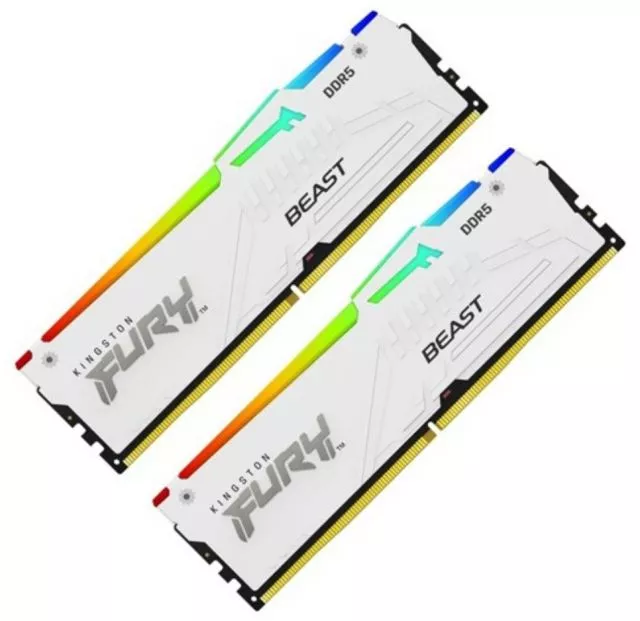 KINGSTON 32GB (2X16GB) DDR5 6000MT/S CL36 FURY BEAST WHITE RGB EXPO DIMM MEMORIJA