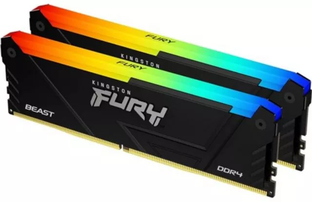 KINGSTON 16GB (2X8GB) DDR4 3200MT/S CL16 FURY BEAST RGB BLACK XMP DIMM MEMORIJA | KF432C16BB2AK2/16