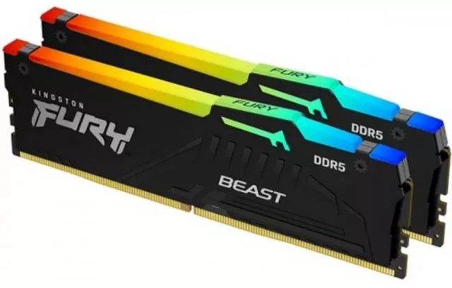 KINGSTON 32GB (2X16GB) DDR5 6000MT/S CL30 FURY BEAST BLACK RGB XMP DIMM MEMORIJA | KF560C30BBAK2-32