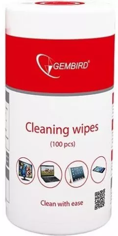 GEMBIRD CLEANING WIPES (100 PCS) / PERFECT TO CLEAN LCD/TFT MONITORS / MICRO FIBRE MATERIAL