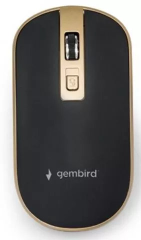 GEMBIRD WIRELESS OPTICAL MOUSE, BLACK-GOLD | MUSW-4B-06-BG
