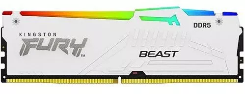 KINGSTON 16GB (1X16GB) DDR5 5200MT/S CL40 FURY BEAST WHITE RGB XMP MEMORIJA | KF552C40BWA-16