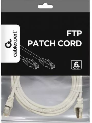 GEMBIRD FTP CAT6 PATCH CORD, WHITE, 3 M | PP6-3M/W