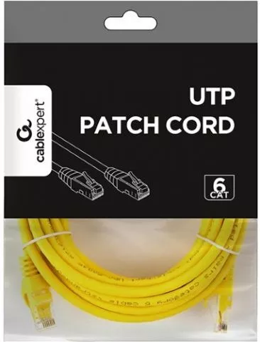 GEMBIRD UTP CAT6 PATCH CORD, 5 M, YELLOW | PP6U-5M/Y