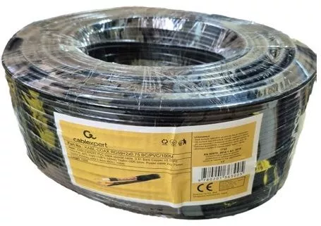 GEMBIRD CCTV KOAKSIALNI KABL RG59 SA NAPOJNIM KABLOM 2X0,75 MM², PVC 100M