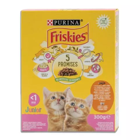 Friskies briketi za macice Junior piletina i curetina sa povrcem i mlekom