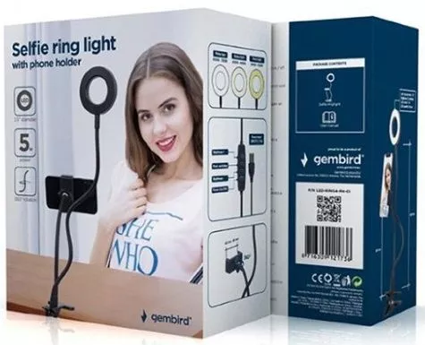 GEMBIRD SELFIE RING LED LIGHT WITH PHONE HOLDER