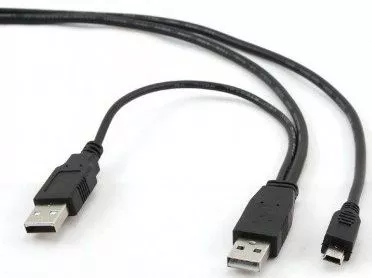 Gembird Dual USB 2.0 A-plug to MINI 5PM 1m cable, Za eksterne 2.5″ HDD