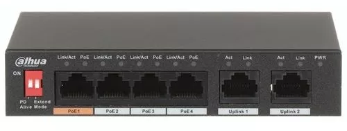 Dahua 6-Port 10/100Mbps 4xPoE Switch | PFS3006-4ET-60-V2