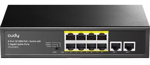 CUDY 8-PORT 10/100M POE+ SWITCH, 2 UPLINK PORTS | FS1010PG