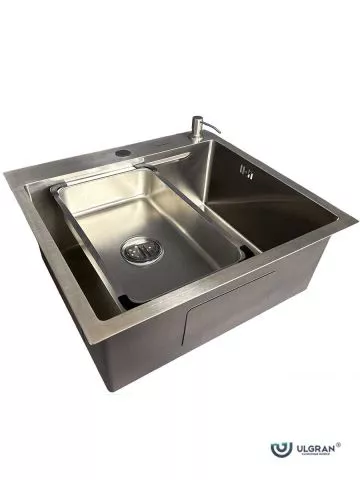 Inox sudopera HD5550 Hrom Ulgran sa dozerom za deterdžent i korpicom 55x50cm