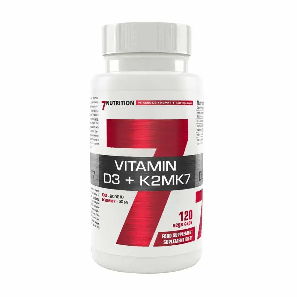 7 NUTRITION Vitamin D3+K2MK7, 120 kapsula