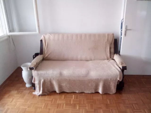 VELIK KOMPLET PUNO DRVO TROSED DVOSED FOTELJA 2 VELIKA DUŠEKA STOLICA