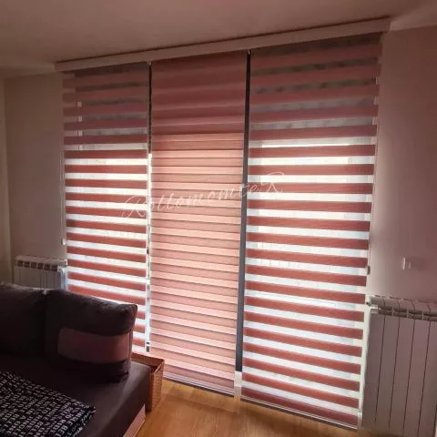Zebra zavese dezen 100 Tamno roze