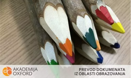 PREVOD DOKUMENATA IZ OBLASTI OBRAZOVANJA ZA ENGLESKI JEZIK