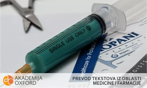 Prevod tekstova iz oblasti medicine i farmacije - engleski jezik