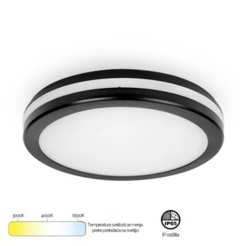 LED PLAFONJERA X09-300 24W 3000/4000/6500K IP65 CRNA 201826
