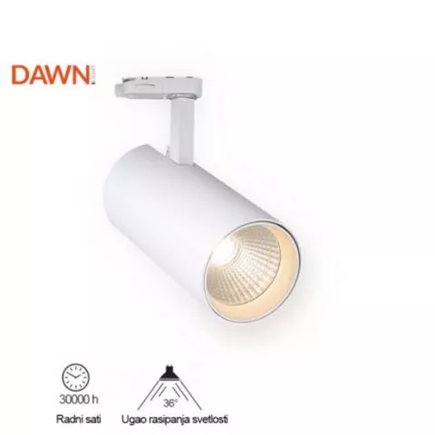 LED REFLEKTOR ŠINSKI JM 4069 20W 3000K 36° BELI TROFAZNI 300143