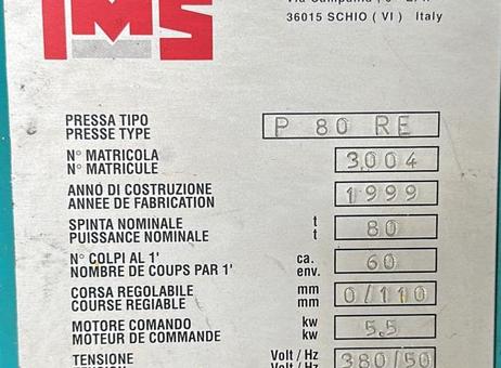 Ekscentrična presa IMS P 80 RE Verified seller