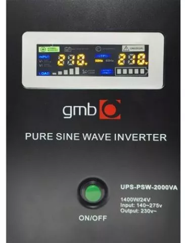 Gembird UPS Sinusni Inverter 2000VA, 1400W, 220V/24V bez baterije | UPS-PSW-2000VA